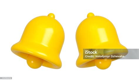 두 개의 황금 알림 벨 소셜 미디어 알림에 대한 새로운 알림의 개념입니다 3d 렌더링 3차원 형태에 대한 스톡 사진 및 기타 이미지 3차원 형태 노랑 뉴스레터