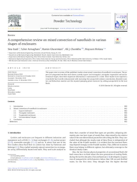 Pdf A Comprehensive Review On Mixed Convection Of Nanofluids In Various Shapes Of Enclosures