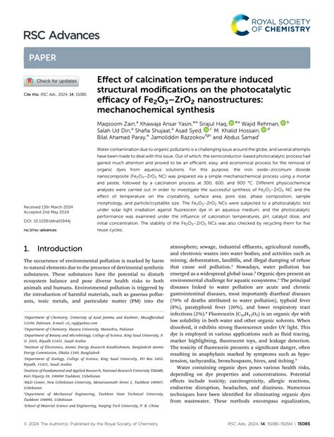 Pdf Effect Of Calcination Temperature Induced Structural