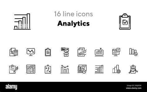 Analytics Line Icon Set Stock Vector Image Art Alamy