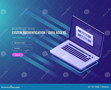 User Login Form Template Sign In Window With Blurred Backdrop Login