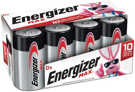 Energizer Max D Alkaline Batteries 8 Pack