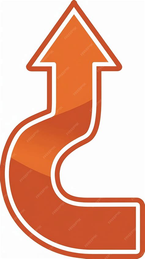 An Orange Curved Arrow Pointing Upwards Premium Ai Generated Image