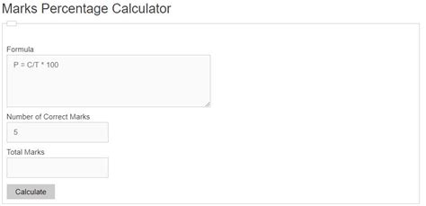Marks Percentage Calculator Calculator Academy
