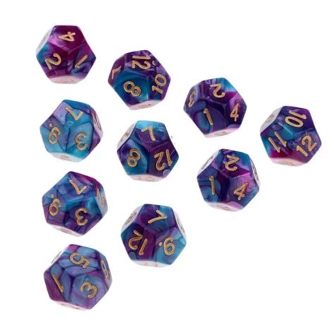 2 4pack Multi Sided Dice Polyhedron Dice D12 For Dandd Trpg Table Game Purpleblue £1655