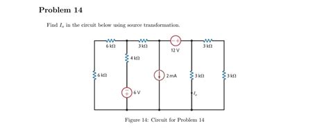 problem 14find io ﻿in the circuit below using source