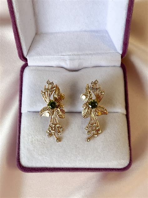 Серьги Волшебный хризолит Б2 цена 290 руб в интернет магазине бижутерии «Дубайское золото