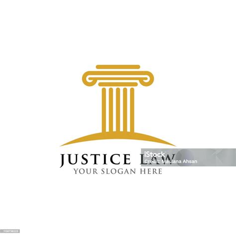 기둥 아이콘 기호 디자인 서식 파일입니다 사법 법과 변호사 아이콘 기호 디자인 서식 파일 개체 그룹에 대한 스톡 벡터 아트 및