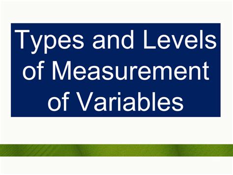 Variables And Measurement Levels Dependent Independent Nominal