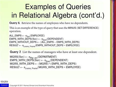 Ppt Chapter 6 The Relational Algebra And Relational Calculus