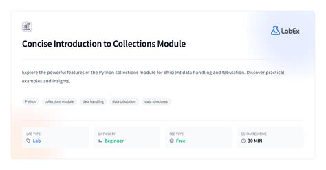 Python Collections Module Data Handling Essentials Labex