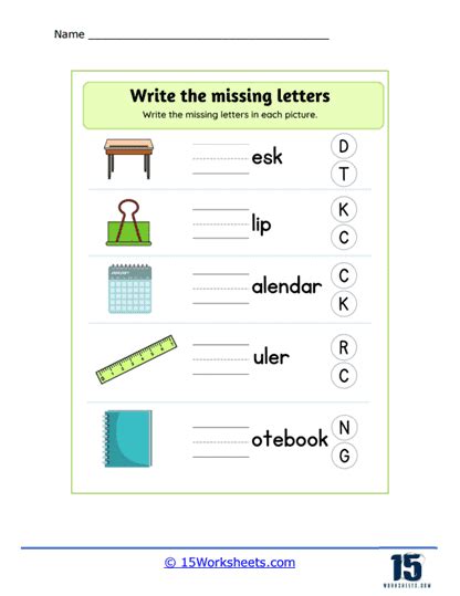 Classroom Objects Worksheets 15