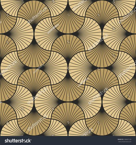 Seamless Vintage Pattern Gold Overlapping Arcs Stock Vector Royalty