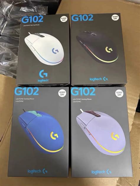 Logitech G102 Wired Gaming Mouse Backlit Side Button Glare Mouse Macro