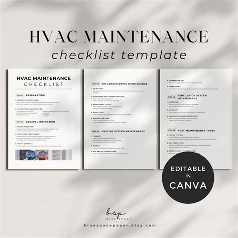 Hvac Maintenance Checklist Hvac Inspection Checklist Template Canva
