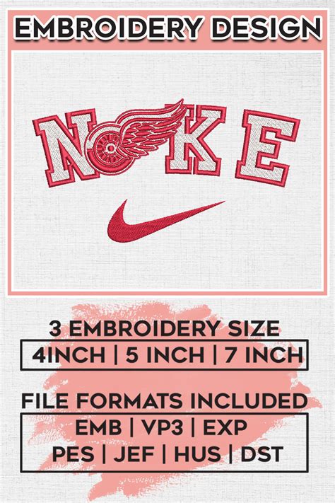 Nike Detroit Red Wings Embroidery Designs Nhl Red Wings Designs Nhl