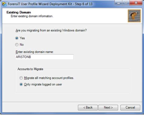user profile wizard lets you migrate domain profile on windows