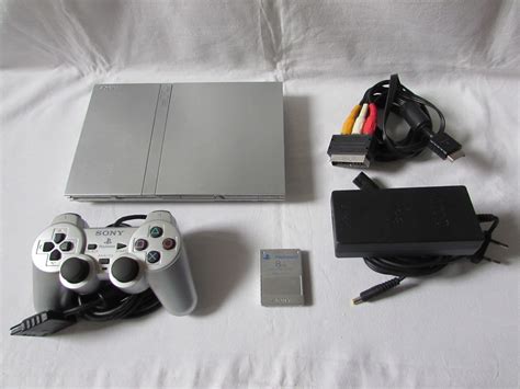 PlayStation 2 Slim Satin Silver Konsola PS2 Srebrna komplet - Sklep ...