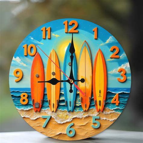 Dovecove Beach Surfboard Wall Clock Ocean Decor Art Wayfair