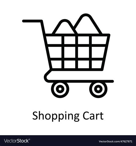 Shopping Cart Outline Icon Design Illust Vector Image