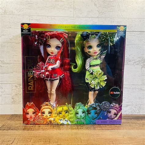 Rainbow High Cheer Dolls Figure 2 Pack Ruby Anderson Jade Hunter Cheerleader New £3854