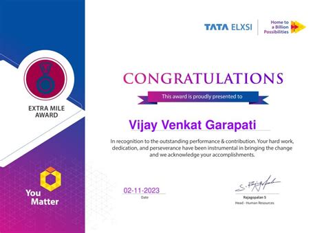 Vijay Venkat Garapati On Linkedin Thank You Tata Elxsi 10 Comments
