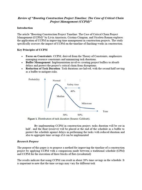 Review Of Boosting Construction Project Timeline The Case Of Ccpm Pdf Business Economies