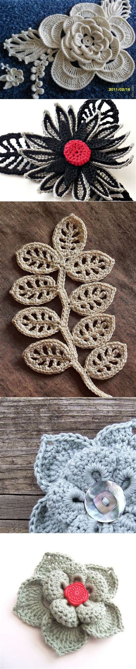 ЦВЕТЫ И УКРАШЕНИЕ КРЮЧКОМ И СПИЦАМИ Вязание Украшения Крючки