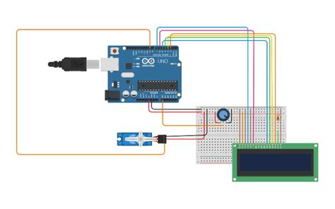 Circuit Design Servo Controlado Con Potenciometro Y Pantalla Lcd Pita Tinkercad