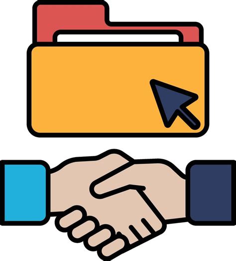 A Hand Shaking A File Folder With A Mouse Cursor On It 66181079 Vector