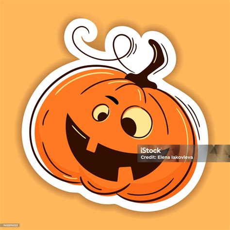 할로윈 벡터 스티커 한 줄 손으로 그린 할로윈 이모티콘 호박 잭 오 랜턴 하얀 귀여운 호박에 고립 된 재미있는 얼굴 로고 포스터 엠블럼을위한 낙서 10월에 대한 스톡 벡터