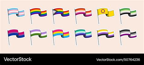 Collection Of Lgbt Sexual Identity Pride Flags Vector Image