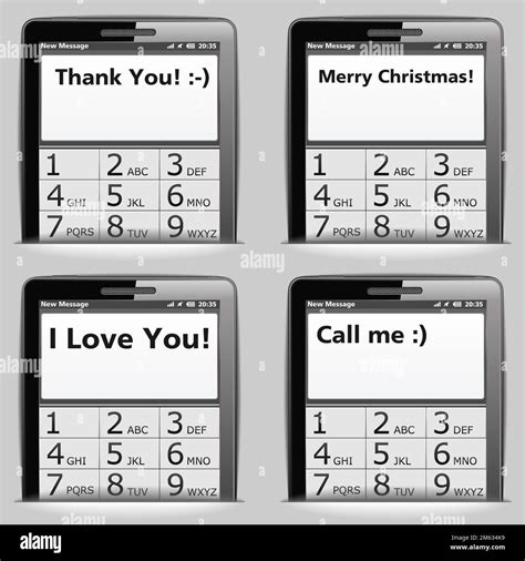 Mobile Phone With Different Messages On The Screen Vector Eps10