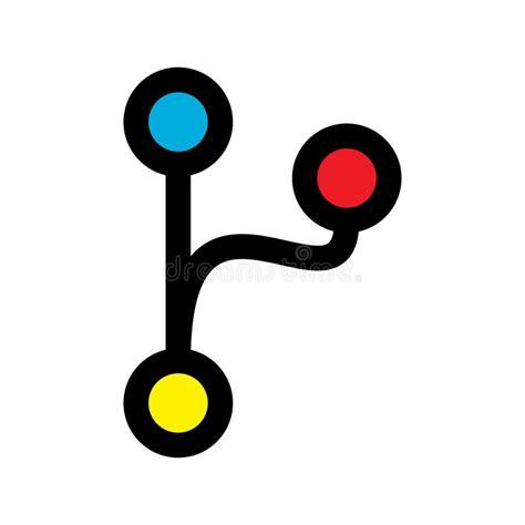 Git Branch Icon Line Isolated On White Background Black Flat Thin Icon