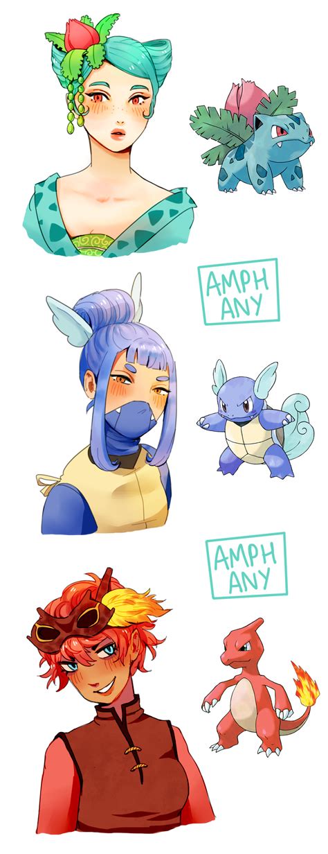 Ivysaur Charmeleon And Wartortle Pokemon Drawn By Amphany Danbooru