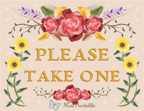 Take One Sign Printable Please Take One Printable Sign Etsy
