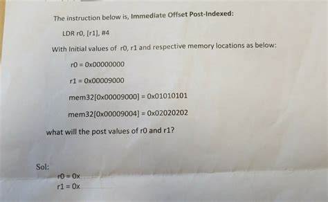 Solved The Instruction Below Is Immediate Offset
