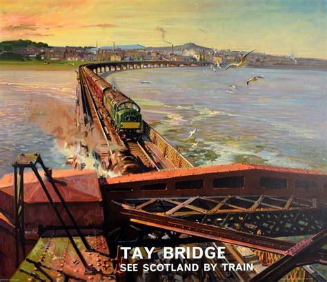 Terence Cuneo Original Vintage Railway Poster Tay Bridge See Scotland