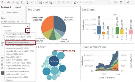 Format Tableau Dashboard Layout