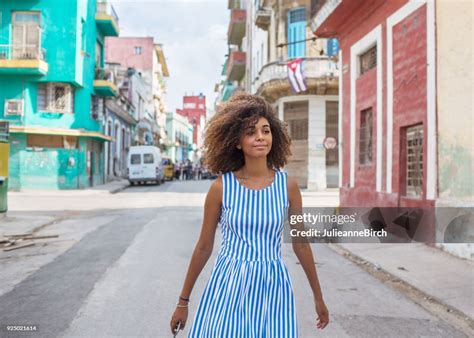 Havana Cuba Girls Cuban Girls Run In A Street In Havana Cuba