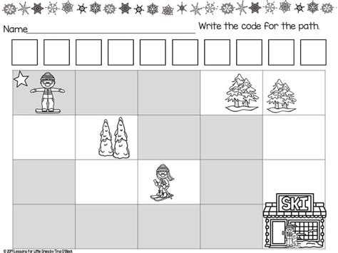 Winter Coding Activities Printable Unplugged Worksheets Mats The Hour Of Code