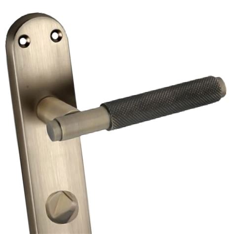 Spira Brass Connaught Matt Antique Knurled Lever Door Handle With