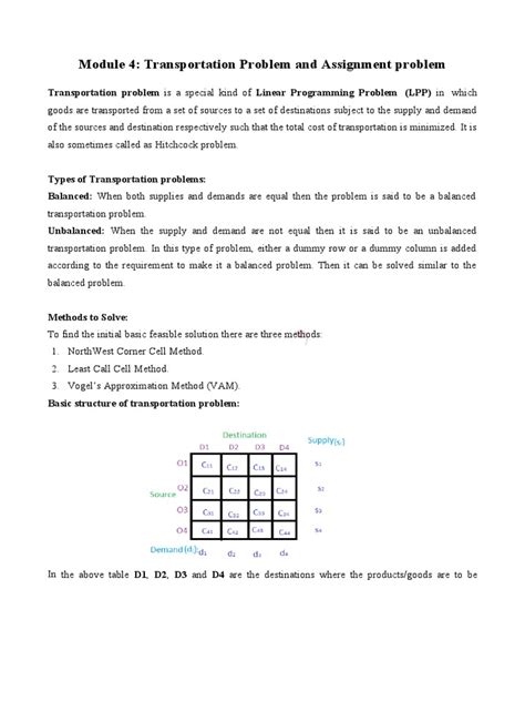 transportation problems pdf mathematical optimization maxima and