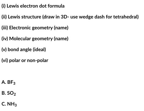 Solved I Lewis Electron Dot Formula Ii Lewis Structure Chegg