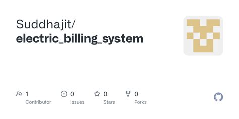 Github Suddhajitelectricbillingsystem