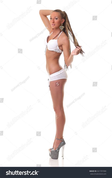 Sexy Woman Swimsuit Isolated On White Foto Stock 321797300 Shutterstock
