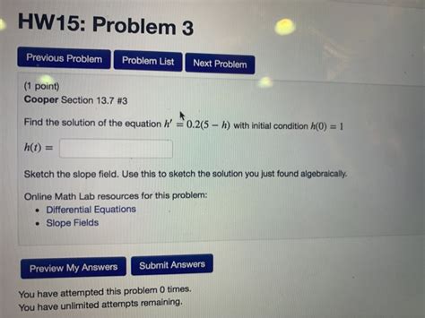 solved hw15 problem 3 previous problem problem list next