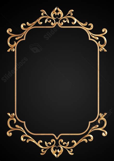 Gold Border Page Border And Printable Background In Word Slidesdocs