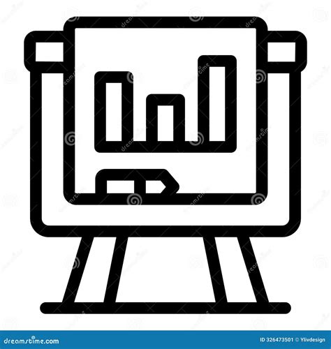 Flipchart Showing Growing Bar Chart And Pencil Icon Stock Illustration Illustration Of
