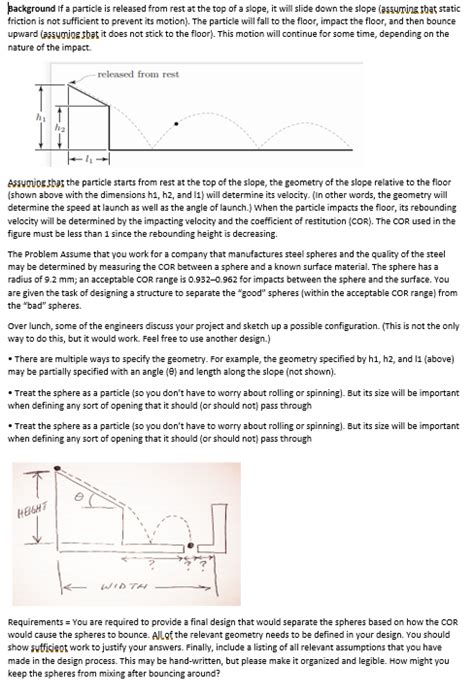 Solved Background If A Particle Is Released From Rest At The Chegg